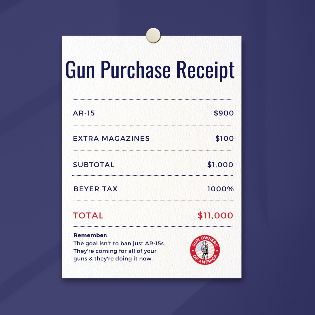 A 1,000% TAX on semi-automatic rifles, pistols, and shotguns? | GOA